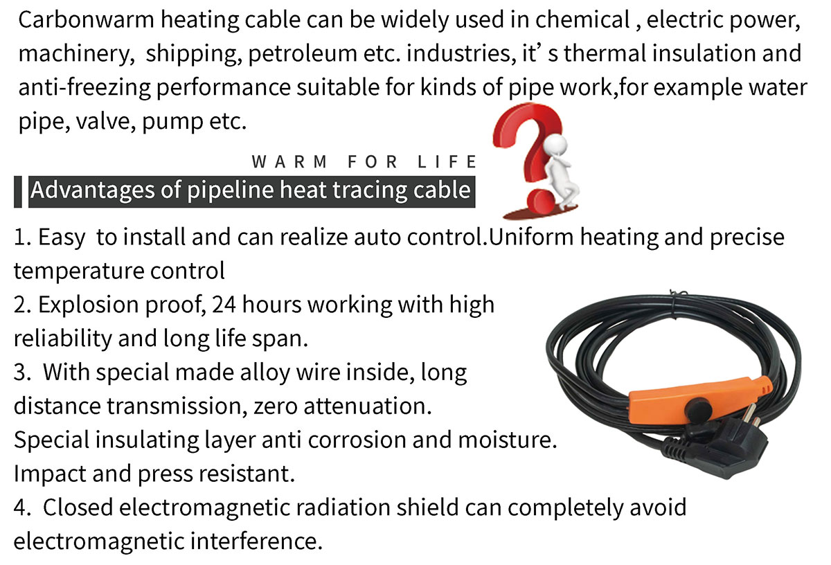Pipe anti-freeze heating cable - CarbonWarm